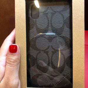 Coach | Accessories | Coach Black Signature Canvas Phone Case | Poshmark